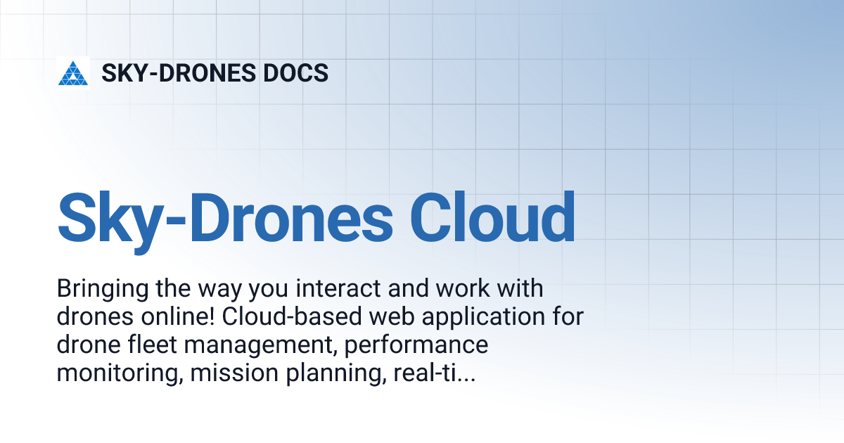 Sky-Drones Cloud | SKY-DRONES DOCS